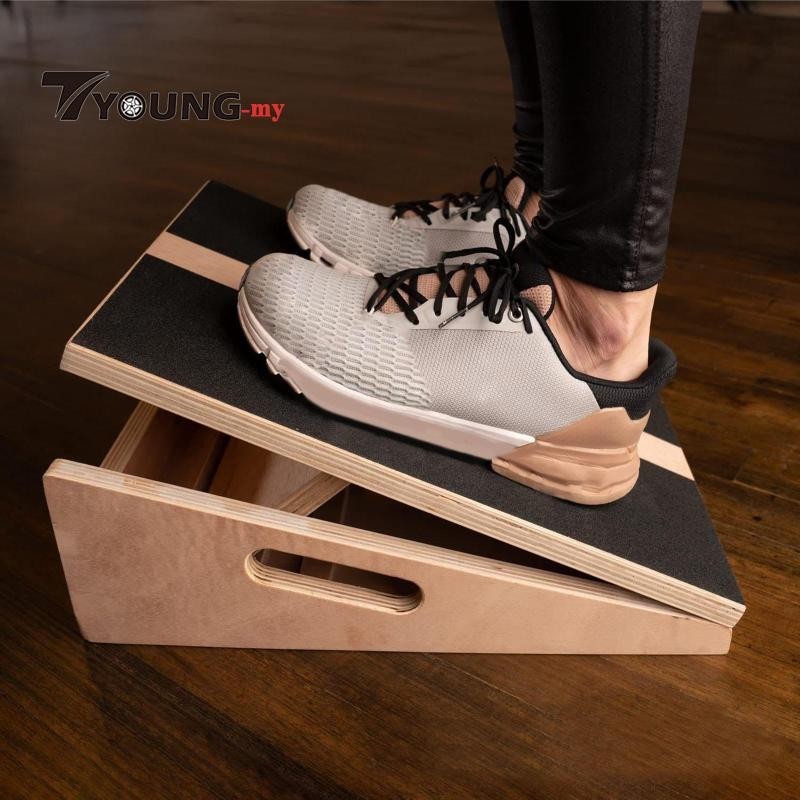 [ Professional Slant Board Calf Stretcher, Adjustable Wooden Incline ...