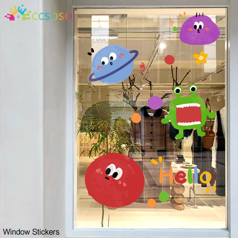 Cartoon Cute Decorative Stickers Glass Door Anti-collision Tip Stickers ...