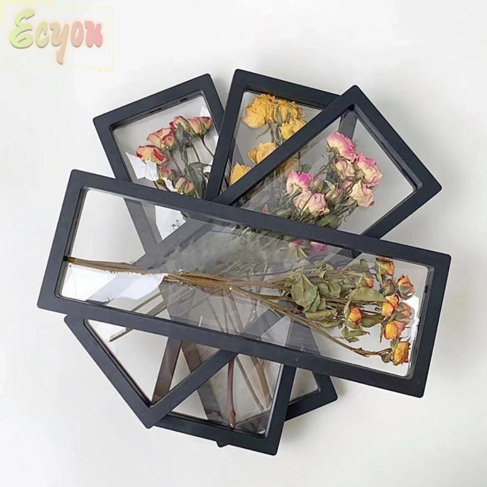 ECYOU Picture Frame, Transparent DIY Frame Storage Box, Plastic Black ...