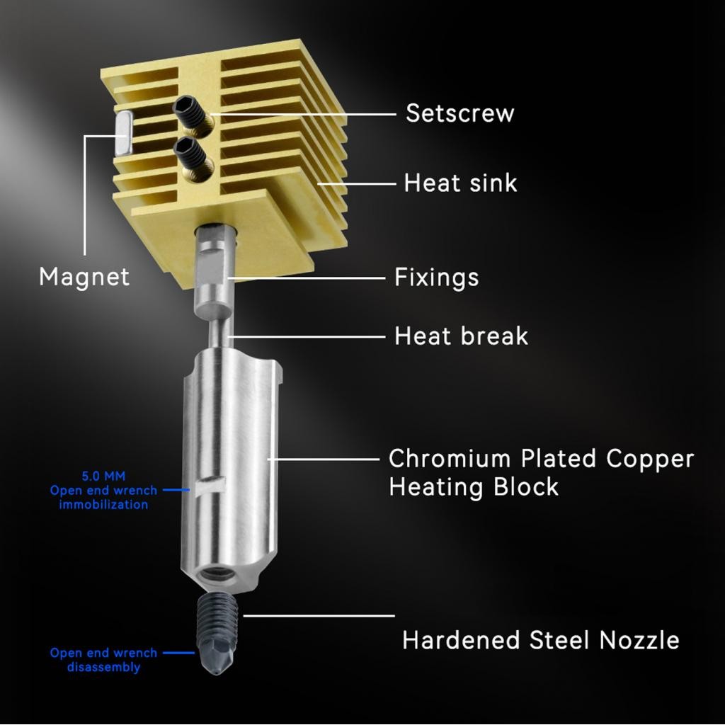 Superparis Hotend Kit for Bambu Lab A1/A1 Mini Upgrade Brass Heatsink ...