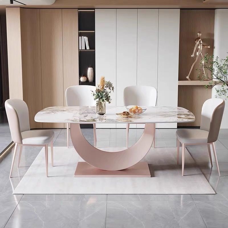 Italian Style Sintered Stone Dining Table and Chair Set for Small ...