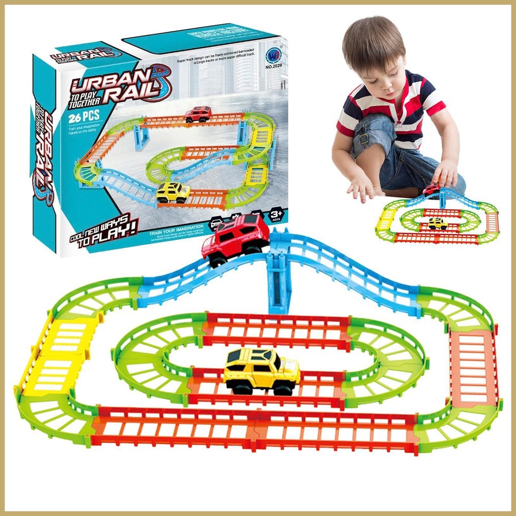 Race Car Tracks for Boys Interactive Kids Race Track Set Car Track Toy ...