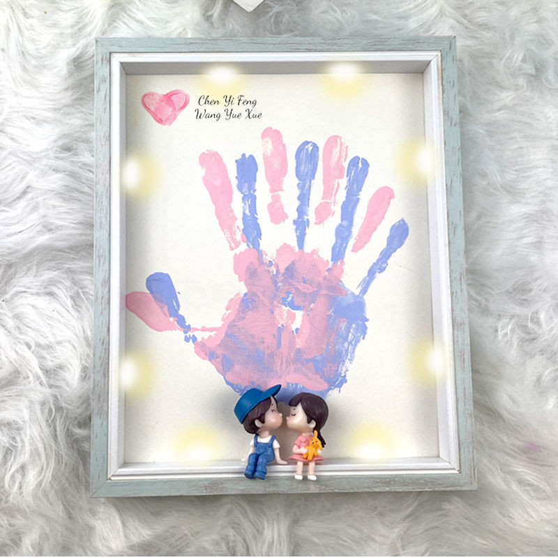 Diy diy Couple Handprint Photo Frame Send Boyfriend Girlfriend ...