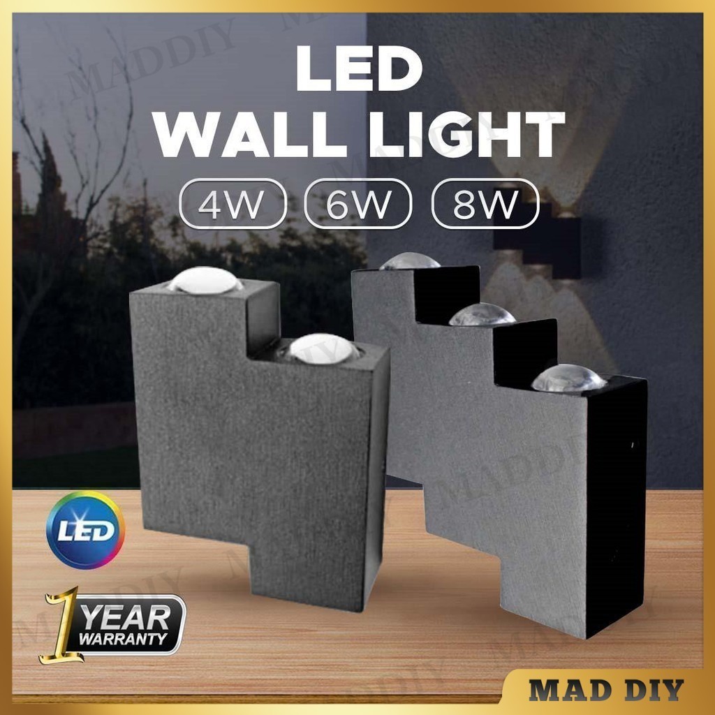 MODERN LED WALL LIGHT 4W 6W 8W UP DOWN LED WALL LAMP LAMPU DINDING LED ...