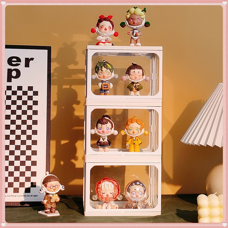 Transparent Toy Display Storage Box Figure Display Stand Doll Dust Proof Cabinet Acrylic Storage ...