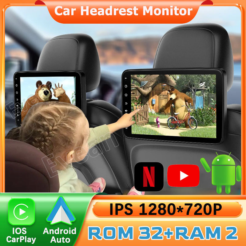 10inch 2+32G Android Car Headrest Monitor IPS 1280*720P Rear Seat Video ...