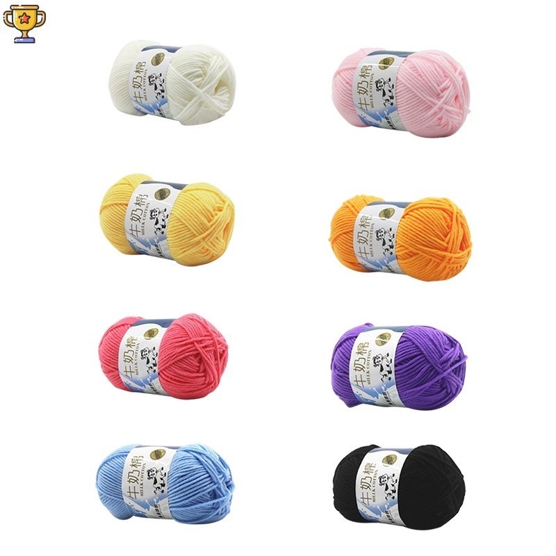 Smooth Milk Fiber Knitting Wool Crochet Yarn Milk Cotton Hand Knitted ...