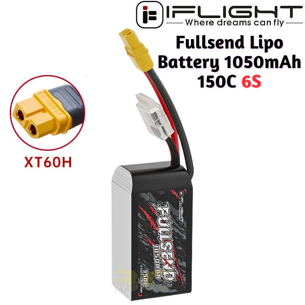 iFlight FULLSEND 1050mAh 150C 6S1P 22.2V Lipo Battery XT60H Plug MX1050 ...