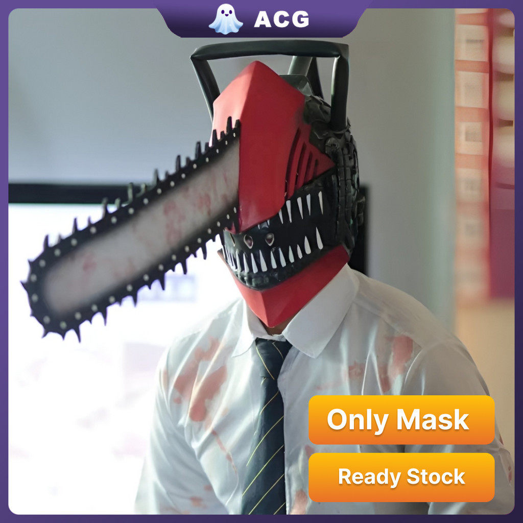 Chainsaw Man Cosplay Headgear Denji Anime Latex Scary Mask Halloween ...