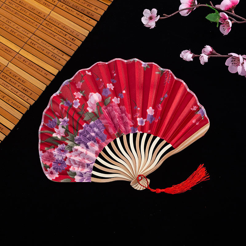 Chinese Style Flower Painting Fans Portable Hand Held Fan Blank Silk ...
