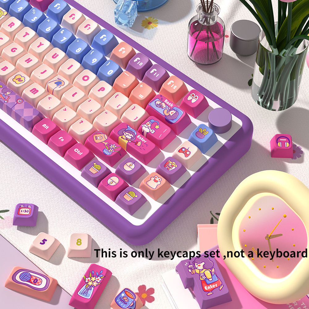 PBT Weekend Time Colorful Cute Graffiti Theme Keycaps MDA Highly ...