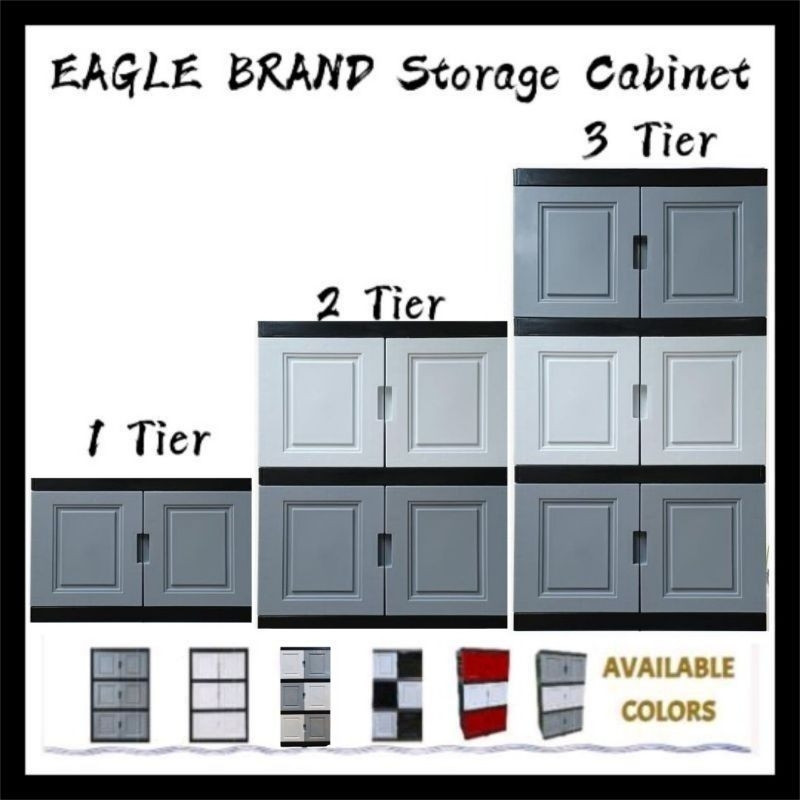 EAGLE BRAND Storage Cabinet 3 Tier / Plastic Cabinet / kitchen cabinet ...