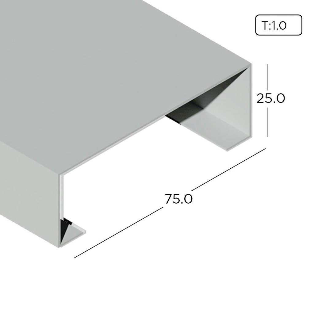 Aluminium Extrusion Open Back Frame Profile Thickness 1.00mm OB0824-1 ...