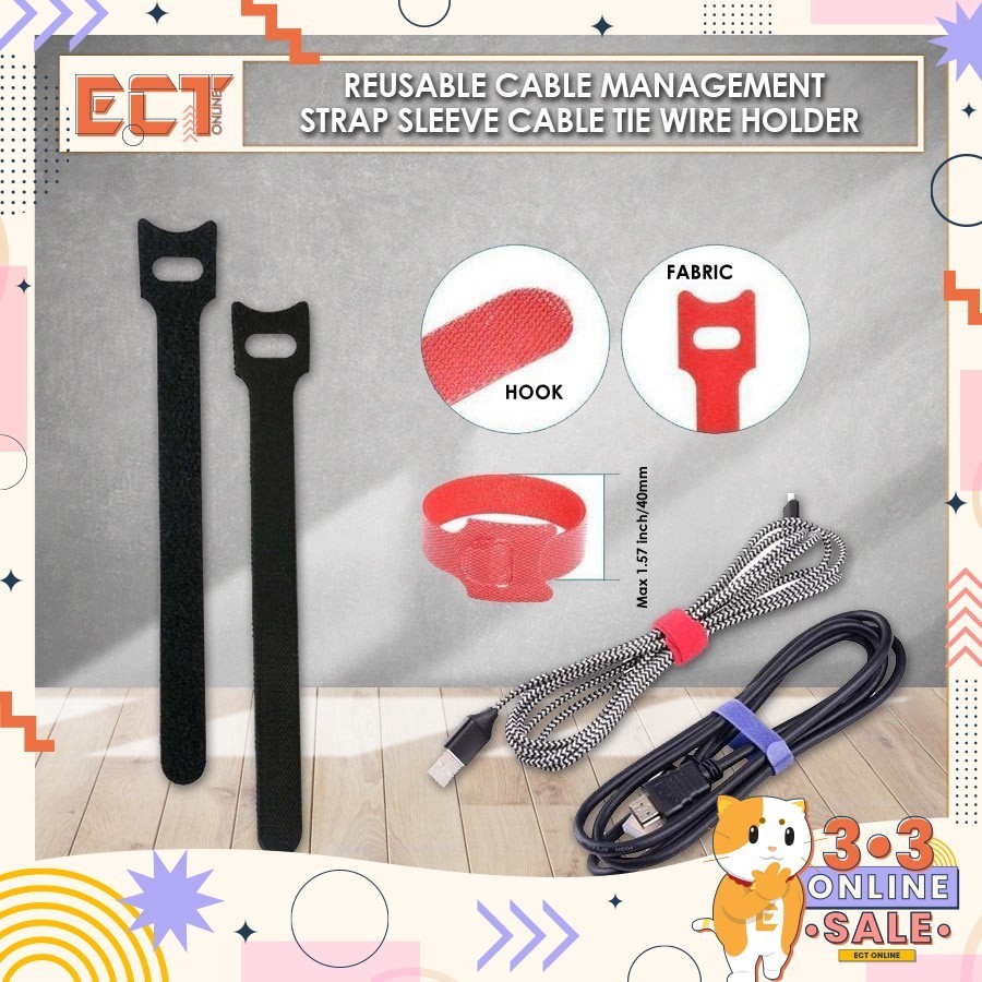 Reusable Cable Management Strap Sleeve Cable Tie / Nylon Cable Strap ...