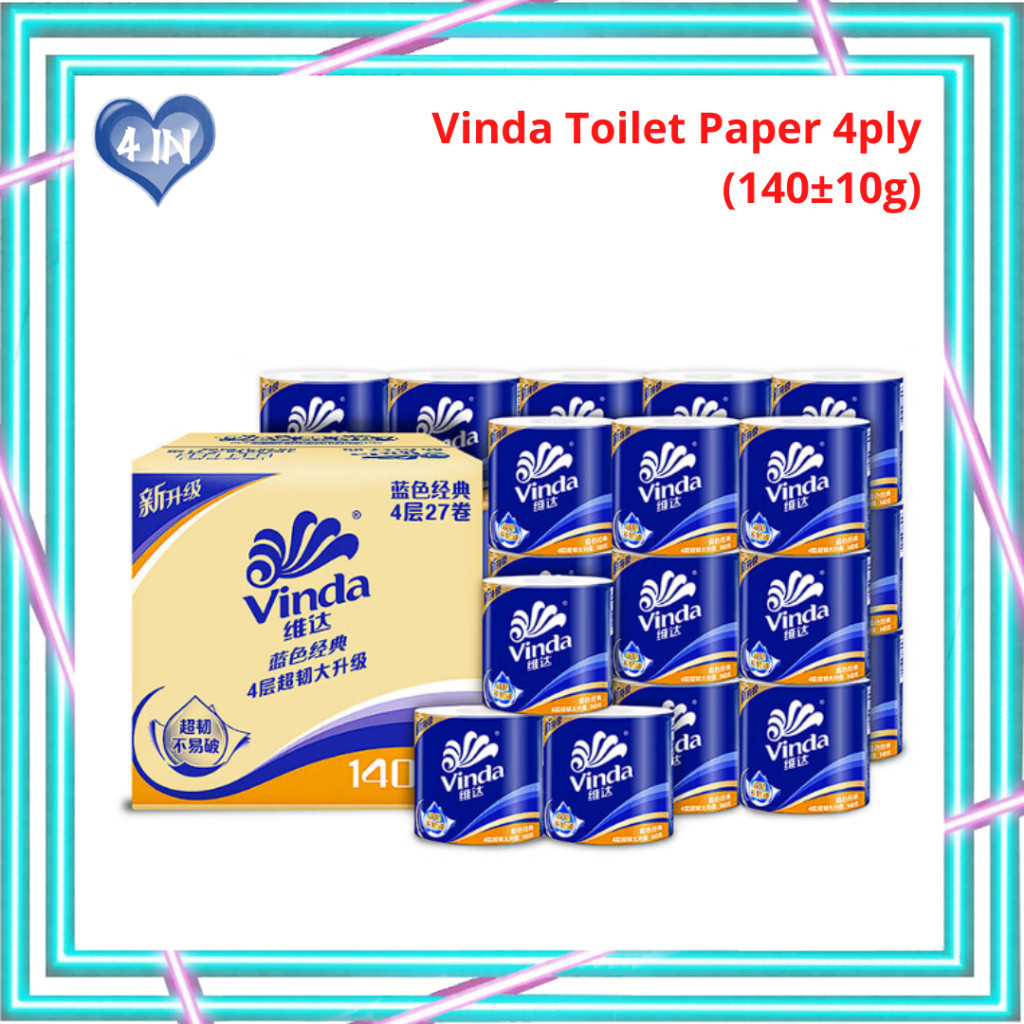 Vinda Toilet Paper Roll 1 ROLL 140g 4ply (1box=27 Rolls) 4层厕纸 LOV ...