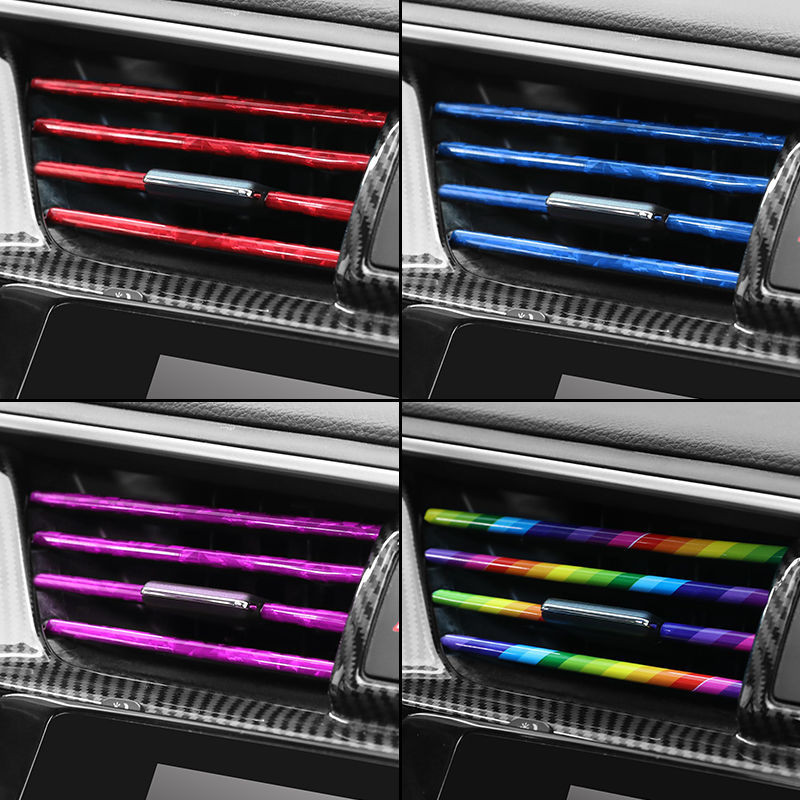 Pz- Hot 10pc 20cm Car Interior Chrome Blower Strip Air cond Vent Color ...