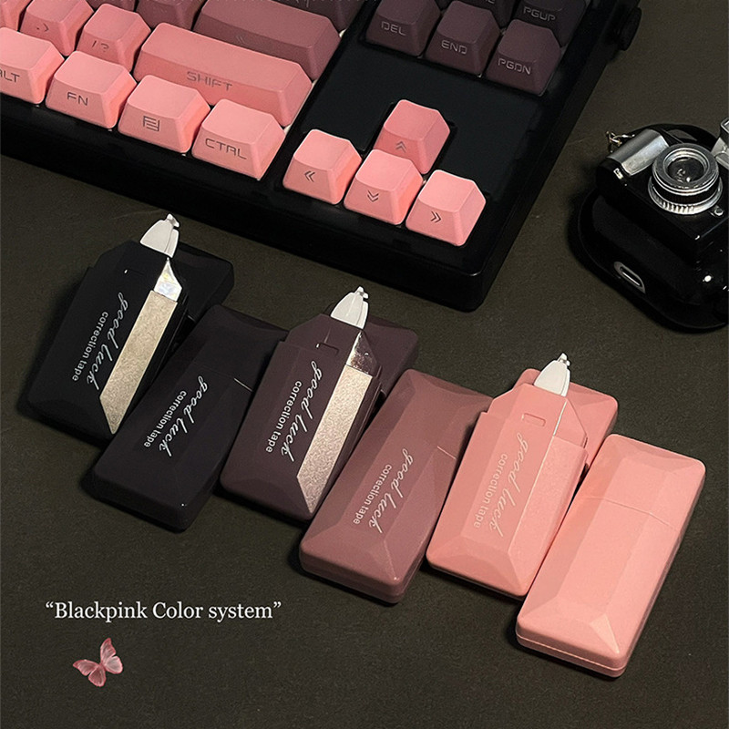 6Pcs Creative Gradient Black Pink Correction Tape Set Large Capacity ...