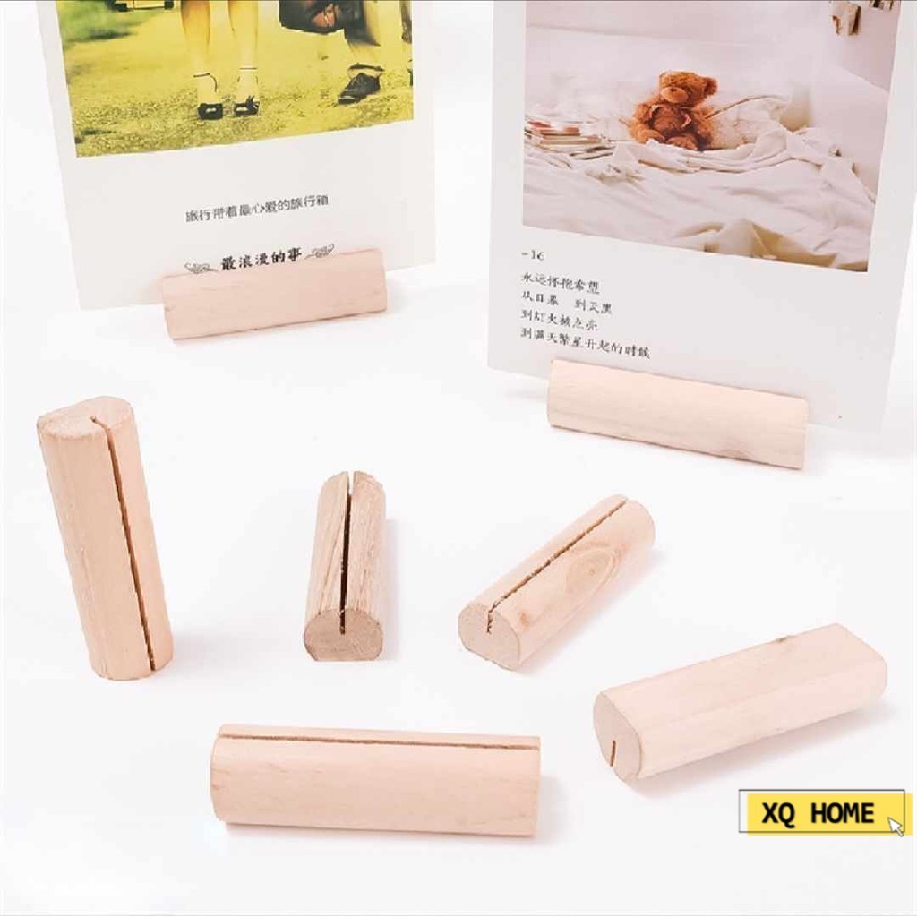 Wooden Place Card Holders Photo Postcard Clip Stand Engagement Wedding ...