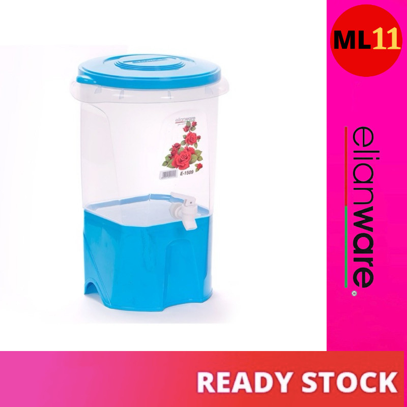 ELIANWARE Round Plastic Water Dispenser Container BPA Free (5L / 7L / 9L) E-1505 E-1507 E-1509 ...