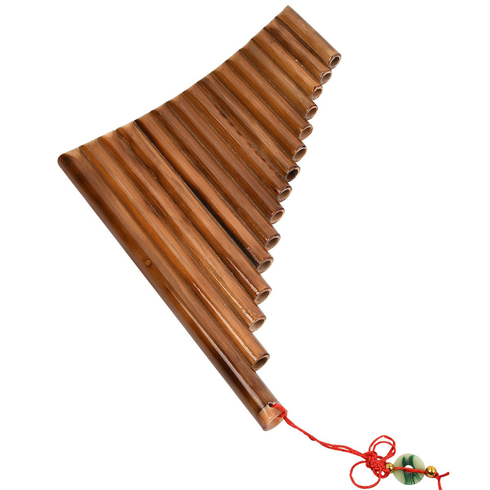 Pan Flute 15 Pipes Natural Bamboo Wind Instrument G Key Panpipe ...