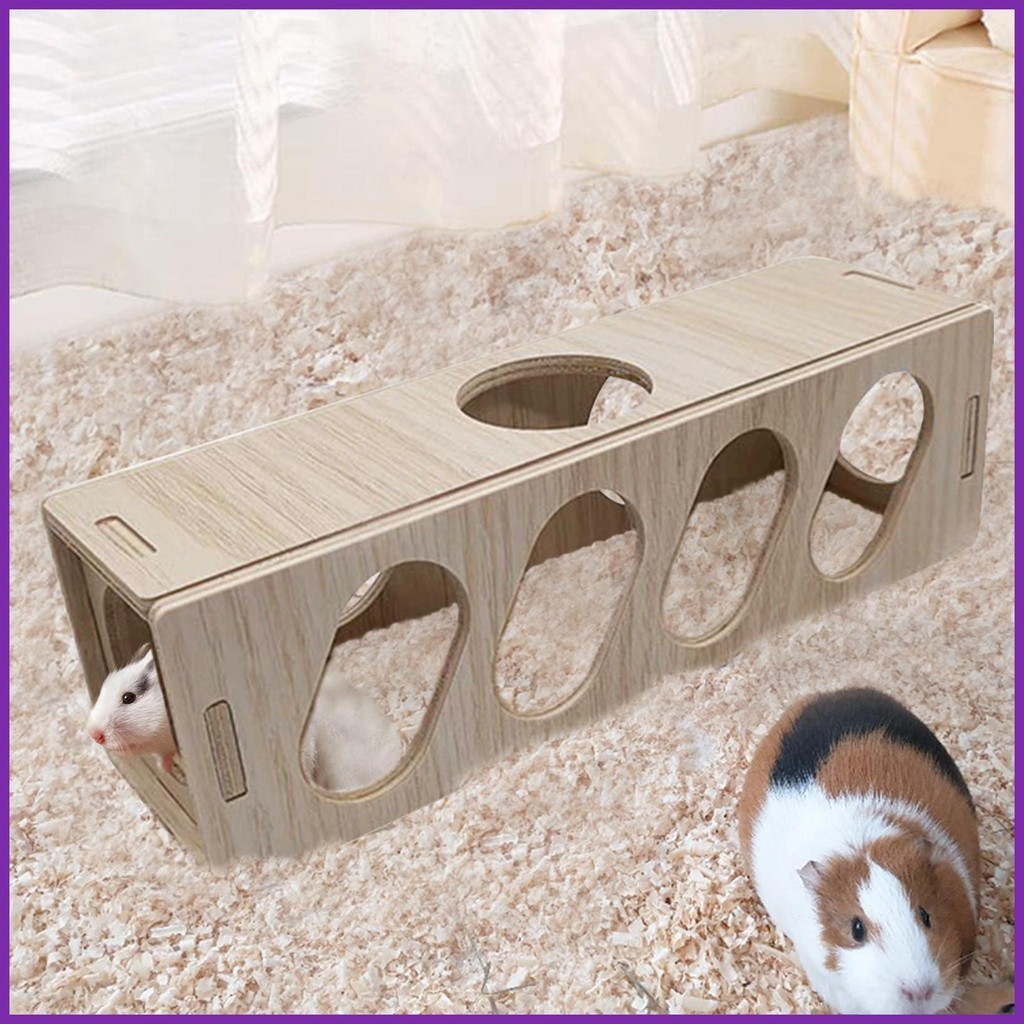 Hamster Hideout Hamster Tunnel Escape Toy Small Wooden Hideout ...