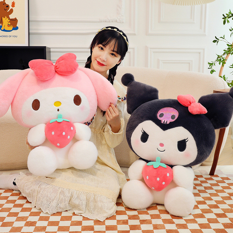 Sanrio Cartoon Kuromi My Melody Cinnamoroll Pochacco Pompom Purin Strawberry Cute Hug Plush Doll ...
