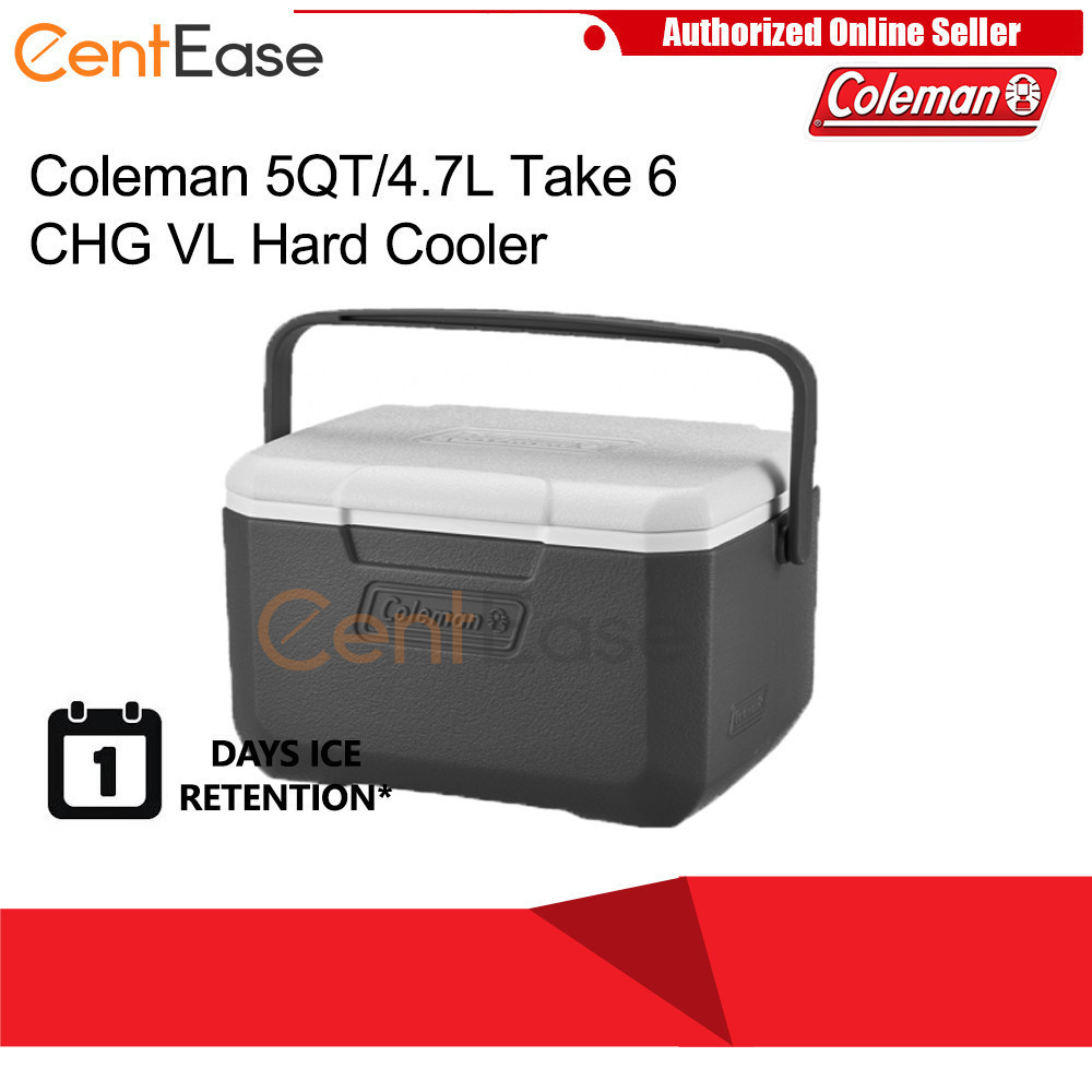Coleman 5QT TAKE 6 Cooler Box - Fit 6 cans of 350ml Grey/White | Shopee ...