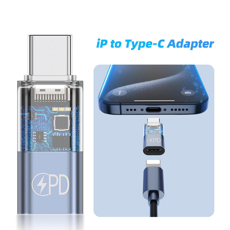 Type C Adapter For USB-C Male To 8PIN Female Adapter PD30W Fast ...