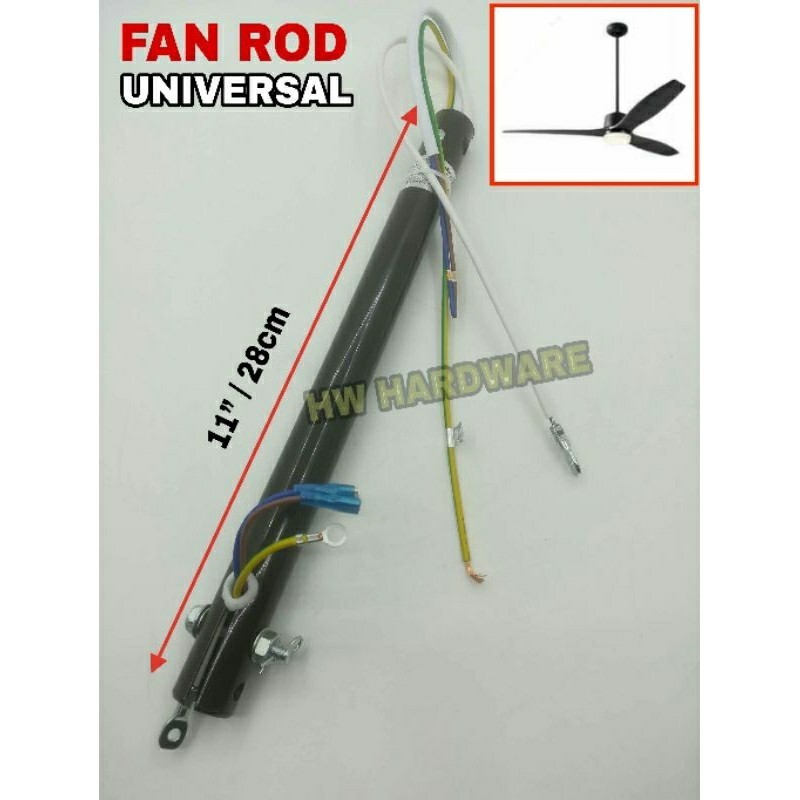 Universal Fan Rod 11"Inches With Complete Wire Cable Color: Dark Brown ...