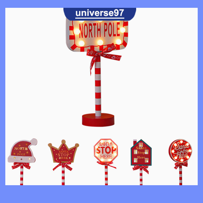 PING LED Stop Sign Christmas Garden Light Energy Saving Battery Powered ...