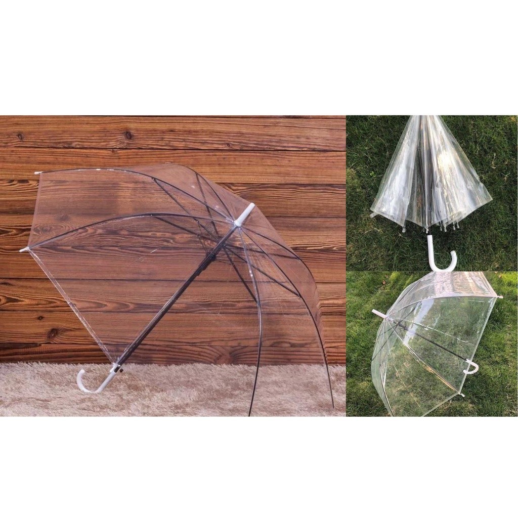 (ANTI RUST) Transparent Rain Umbrella Japan Korea Trendy Clear & Light ...