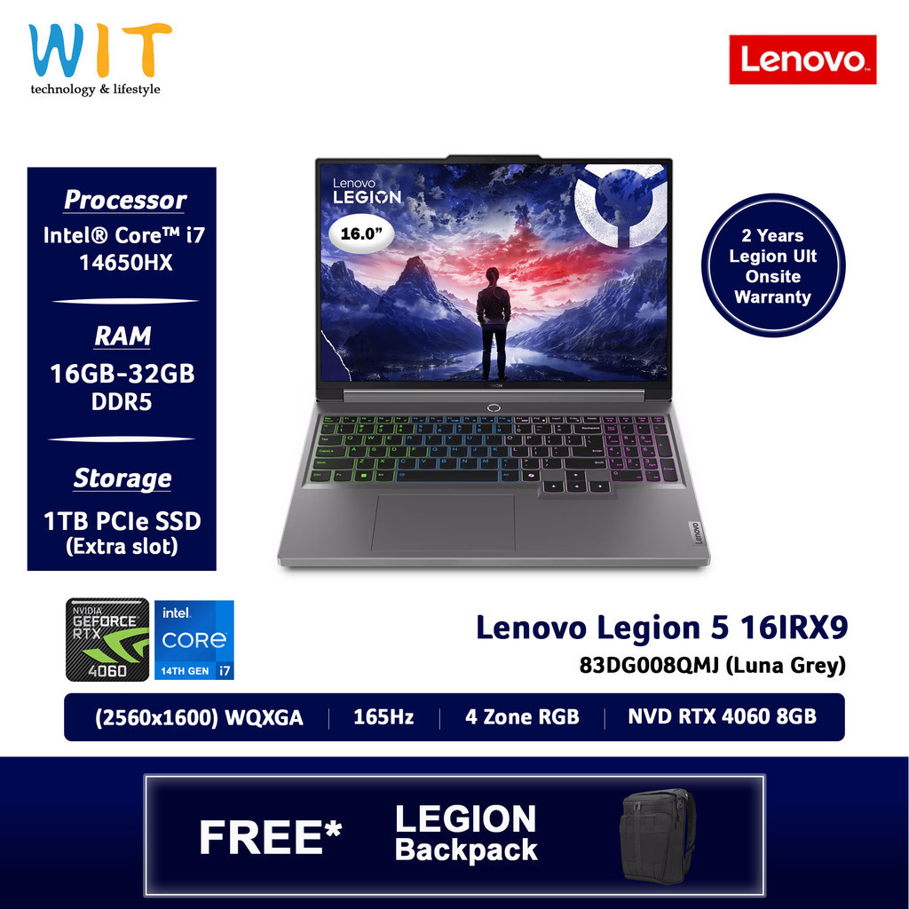 Lenovo Legion 5 16IRX9 83DG008QMJ (Intel Core i7-14650HX/16GB-32GB RAM ...