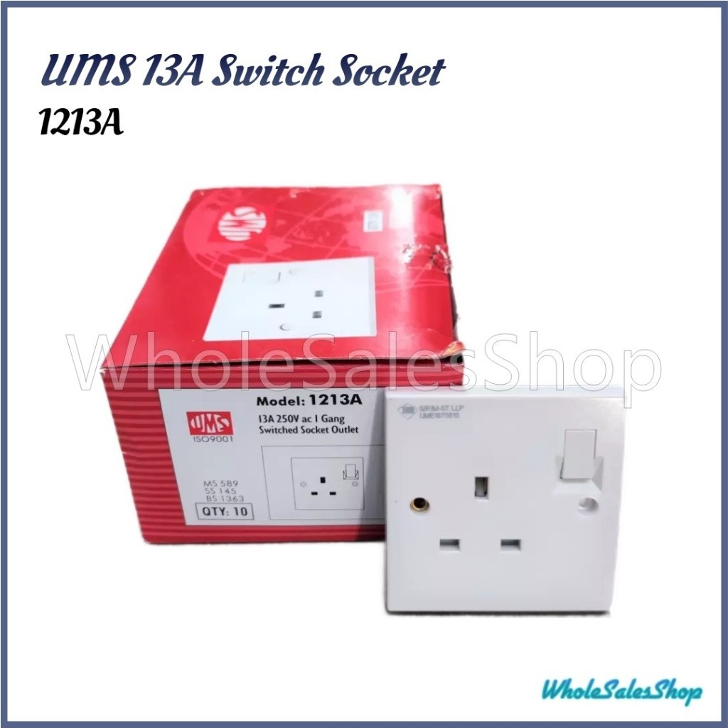 UMS 13A 1G 1213A SWITCH SOCKET Bakelite Suis Socket (TAHAN PANAS) 插座 ...