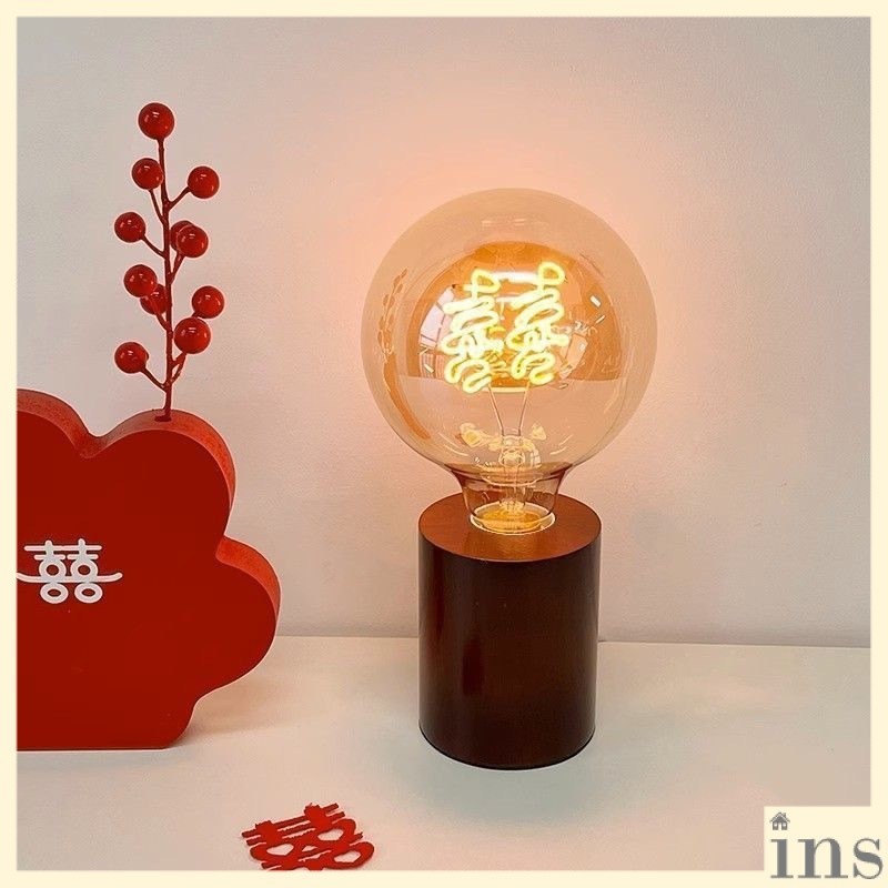 Ins Chinese Wedding Home Room Decoration Light Bulb Led Lamp Bedside ...