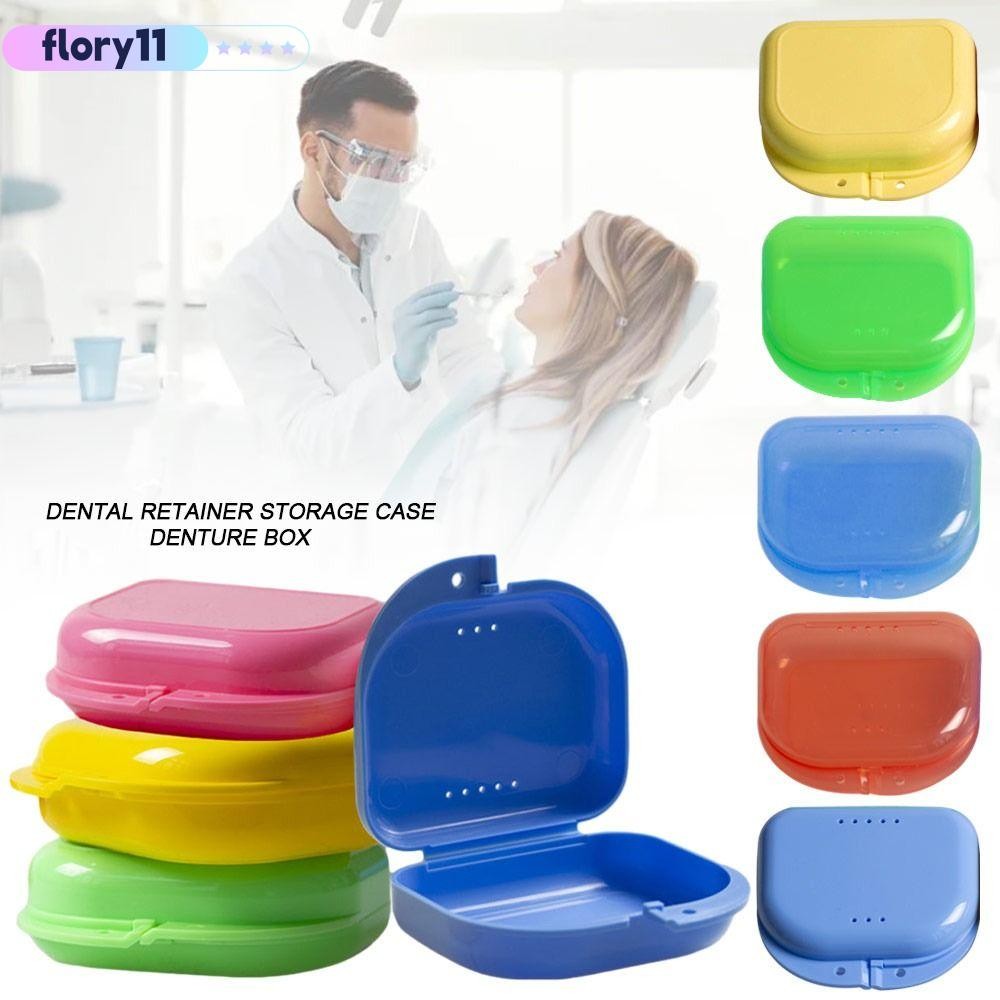 FLORY11 Retainer Storage , Portable Supplies Tray Denture Box, Oral ...