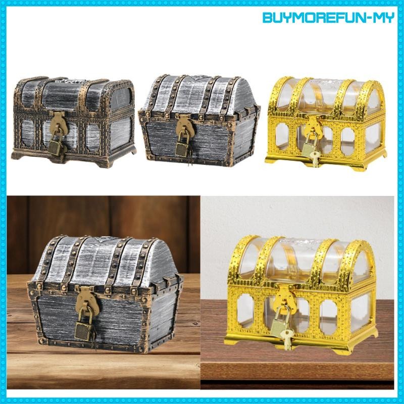 [BuymorefunMY] Treasure Trinket Chest Collection Storage Box with Lock ...