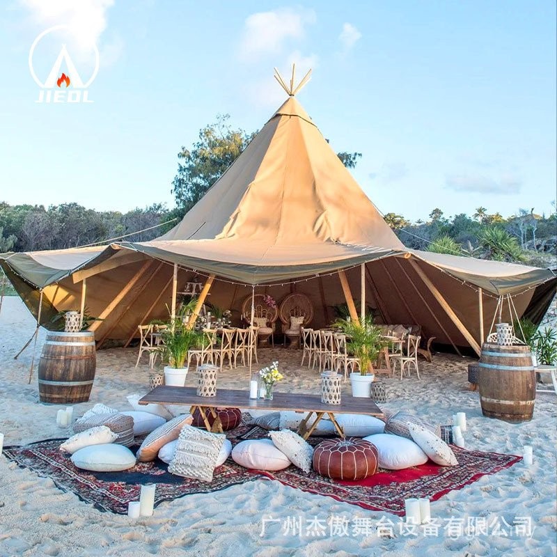 Outdoor Camping Pyramid Large Straw Hat Tent Camping Catering Bar ...