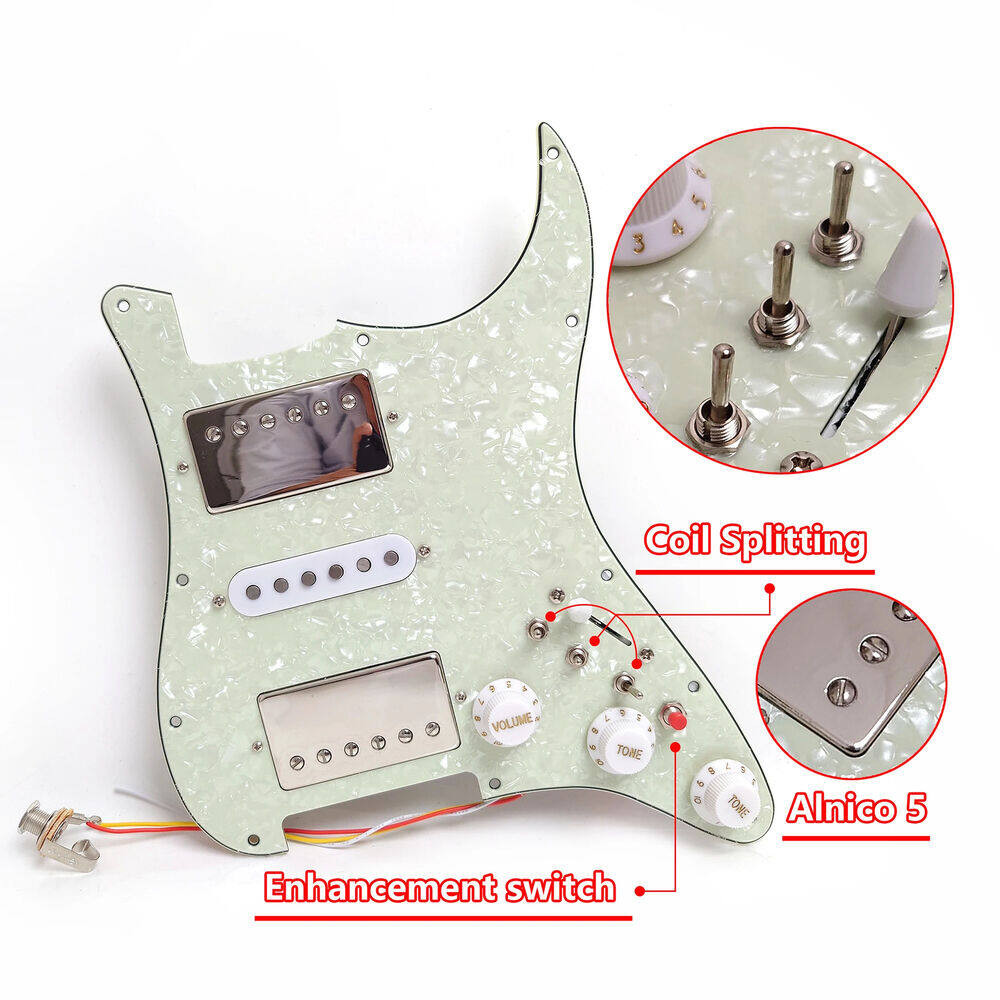 Prewired Loaded Guitar Stratocaster Pickguard HSH Pick Guard Coil ...
