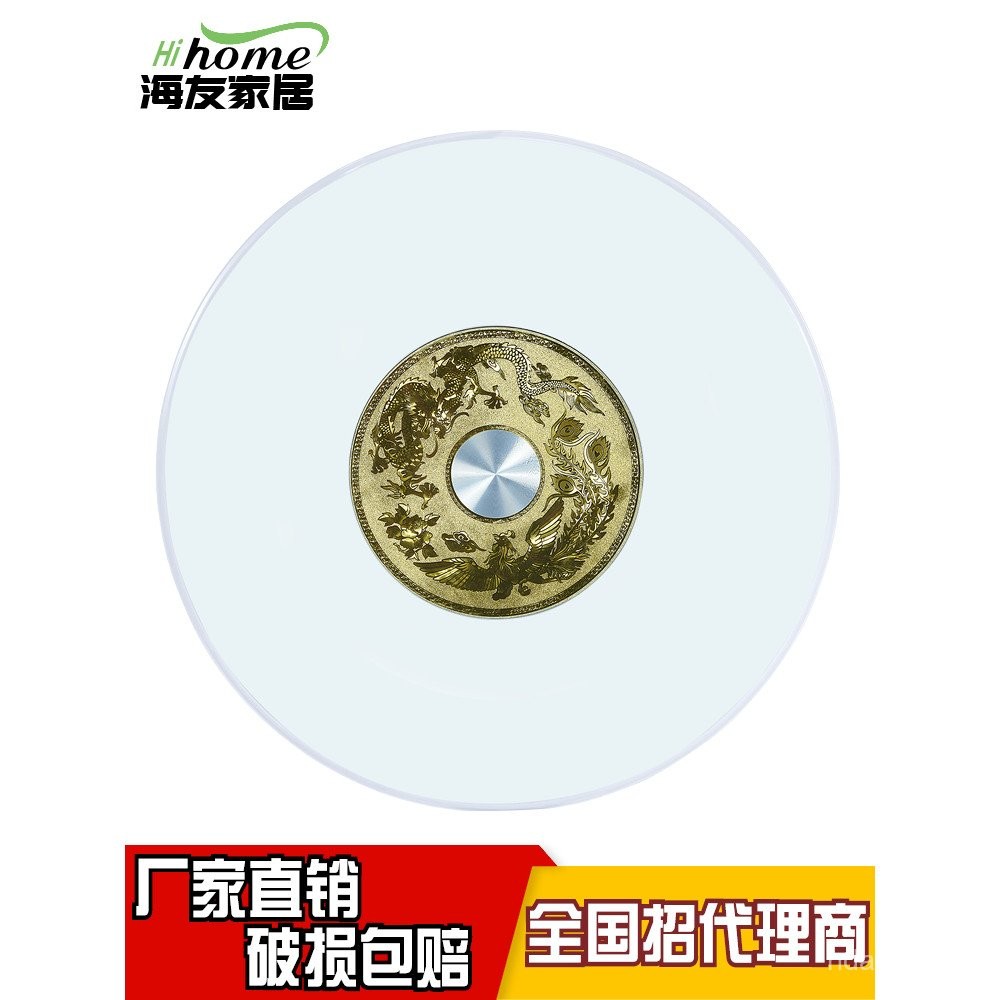 Dining Table Turntable Tempered Glass Household Round Table Dining ...