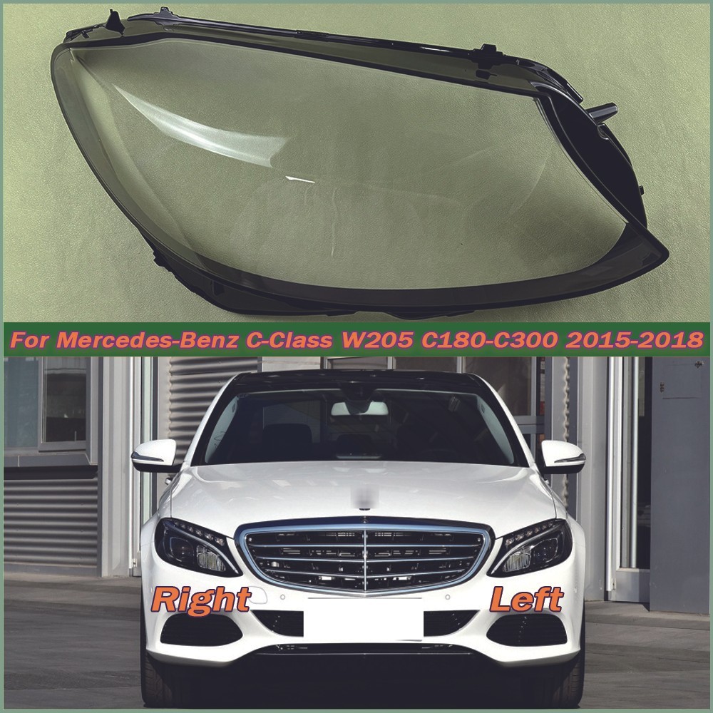 For Mercedes-Benz C-Class W205 C180 C200 C260L C280 C300 2015-2018 Lampshade Headlamp Shell ...