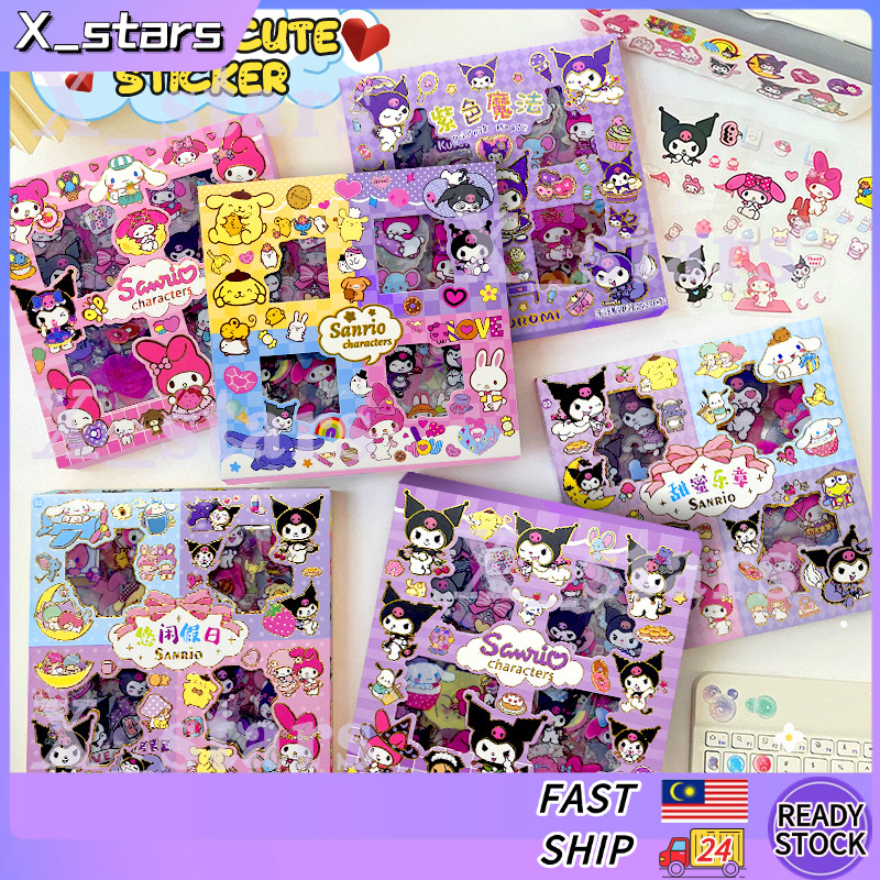100pcs Kuromi Sticker Set DIY For Girls Gift Box Sanrio Cartoon ...
