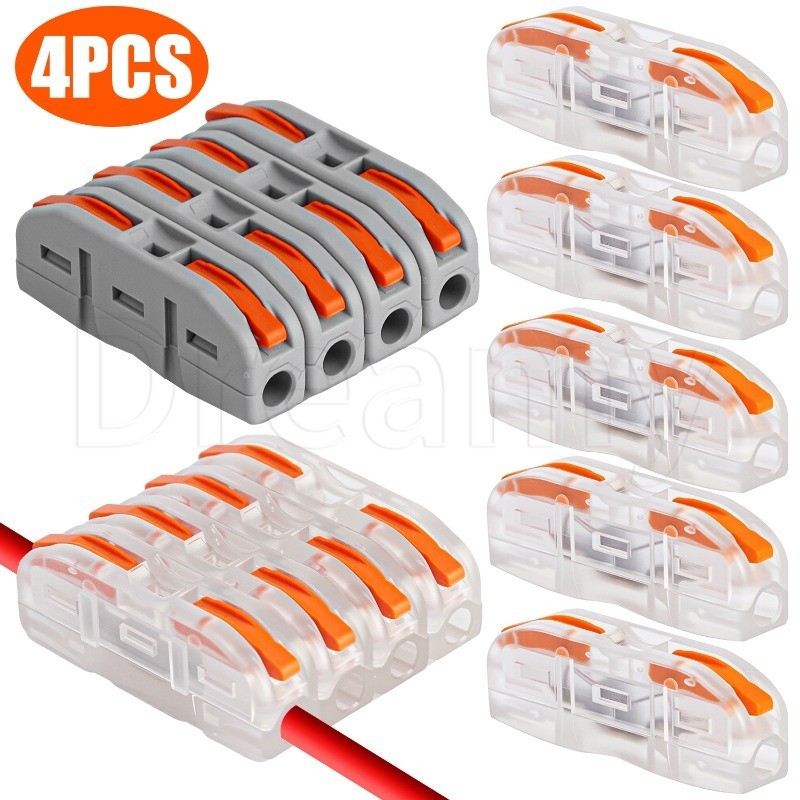 4Pcs Quick Wiring Terminal - Electrical Wire Junction Box - Universal ...