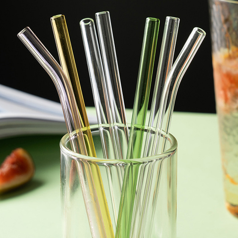 8mm 10mm Reusable Eco Thick Glass Straw Tumbler Drinking Straight
