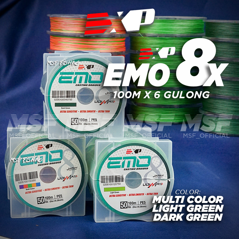[MSF] EXP EMO 8x Casting Braided 15lbs - 80lb 100m 300m 600m Jigging Braided Tali Benang 8 Sulam ...