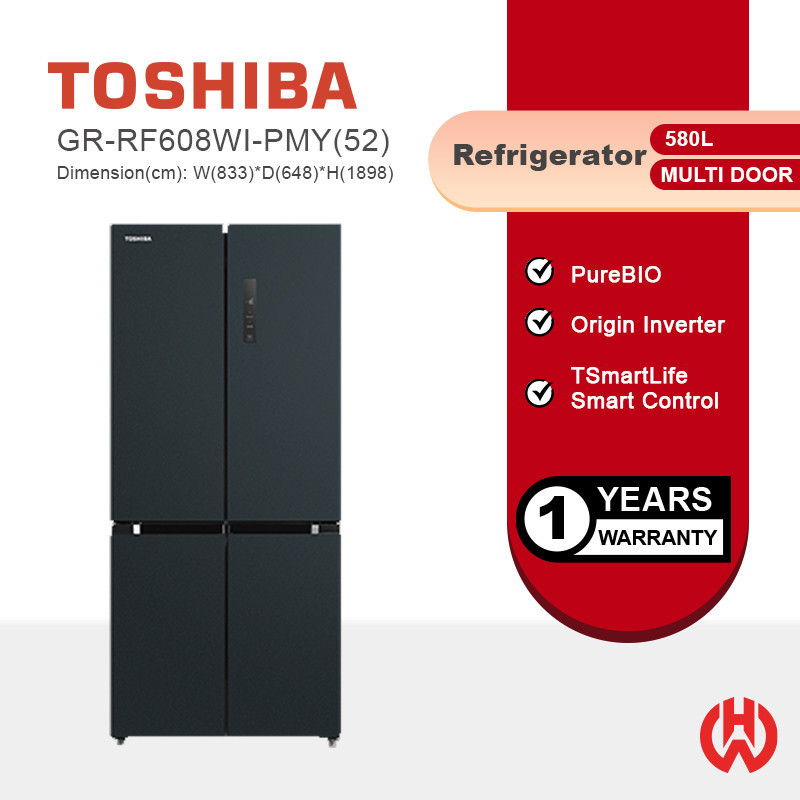 TOSHIBA 580L FRENCH DOOR ORIGIN INVERTER REFRIGERATOR GR-RF608WI-PMY(52 ...