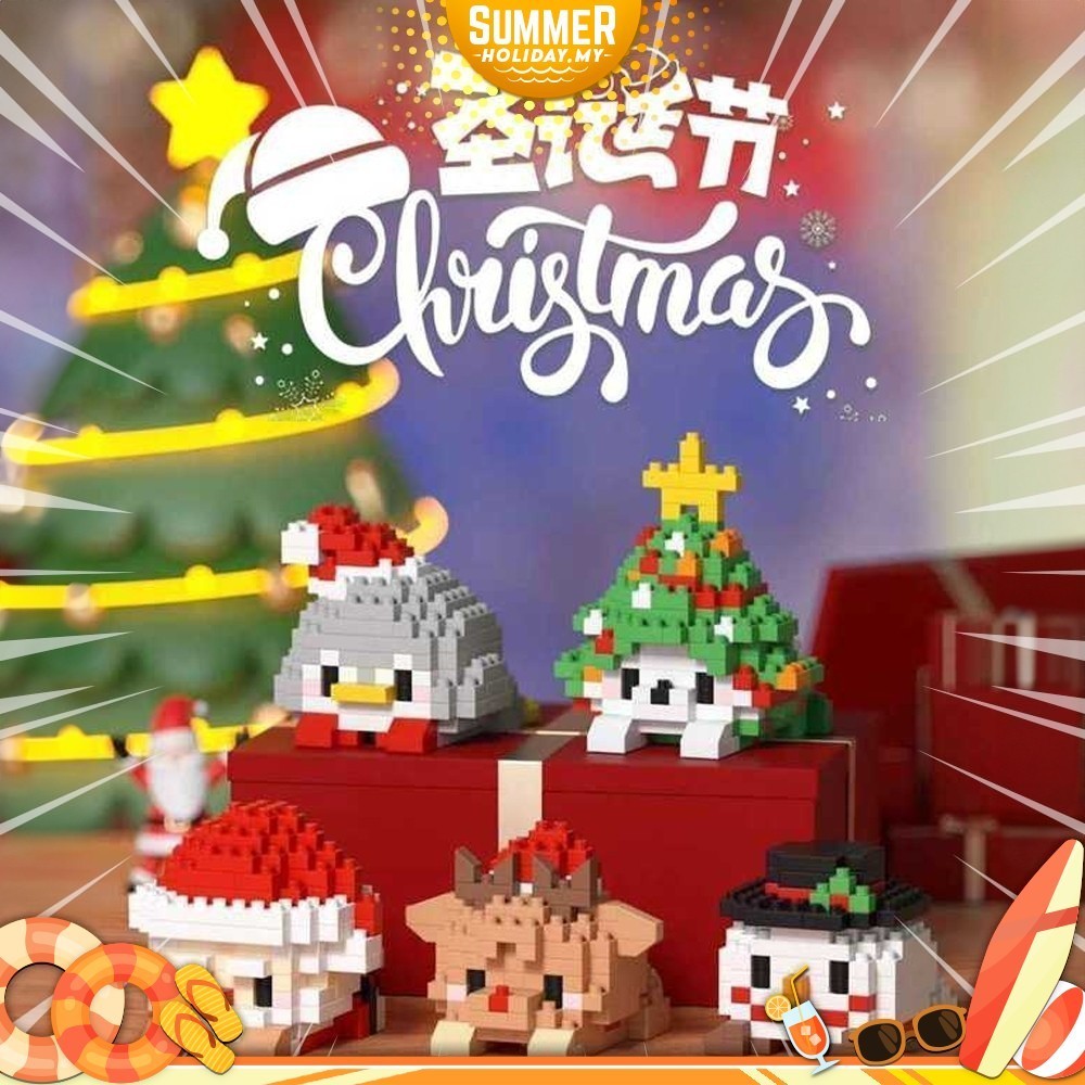 BRICKS Lying Down Christmas Series Cute Mini Nano Blocks Series Present ...