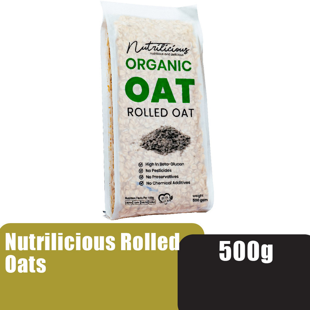 NUTRILICIOUS Rolled Oat Original 500g ( Organic Oat / 麦片 / 燕麦片 / 燕麦 ...