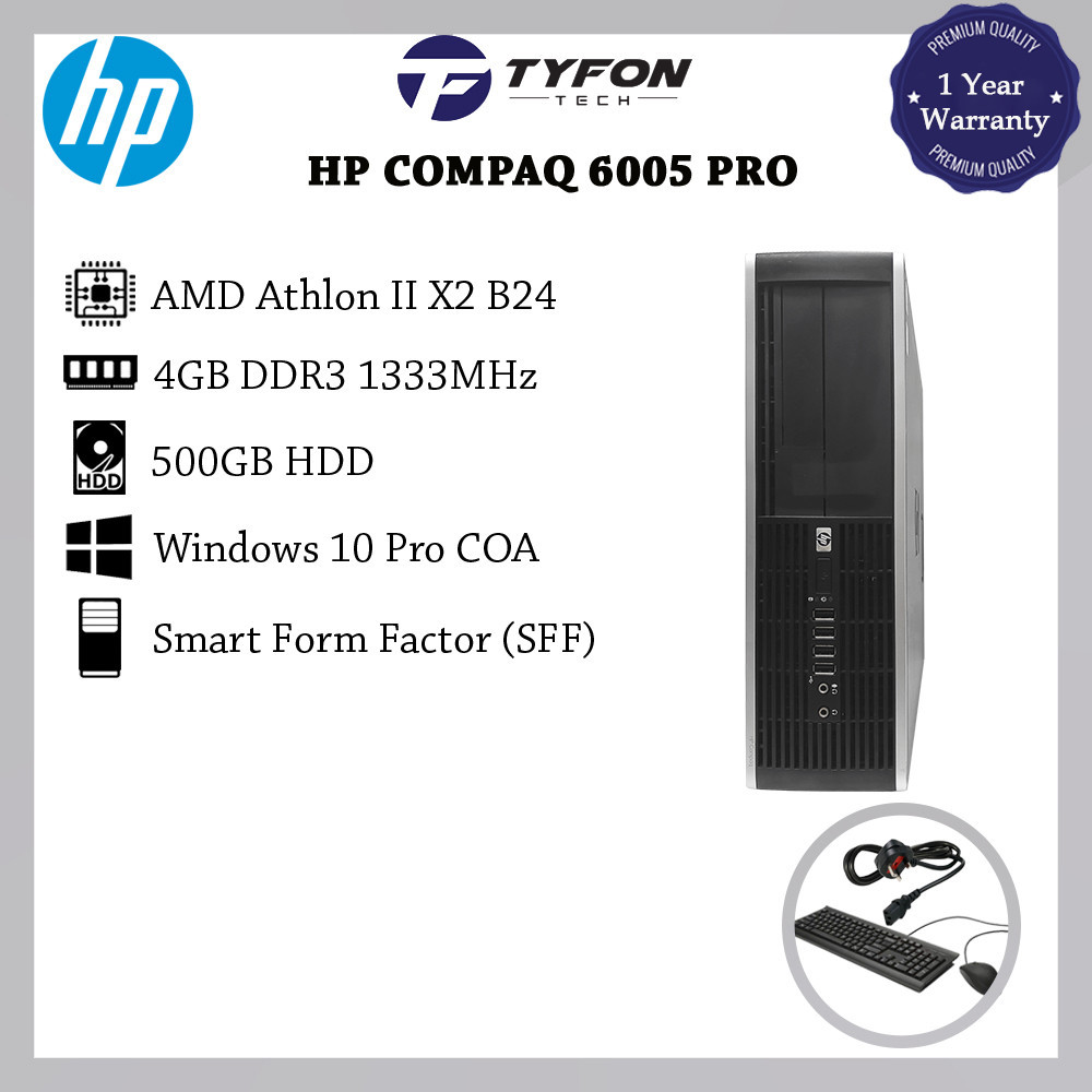 HP Compaq 6005 Pro SFF AMD 4GB DDR3 RAM 500GB HDD Win 10 Pro Desktop PC ...
