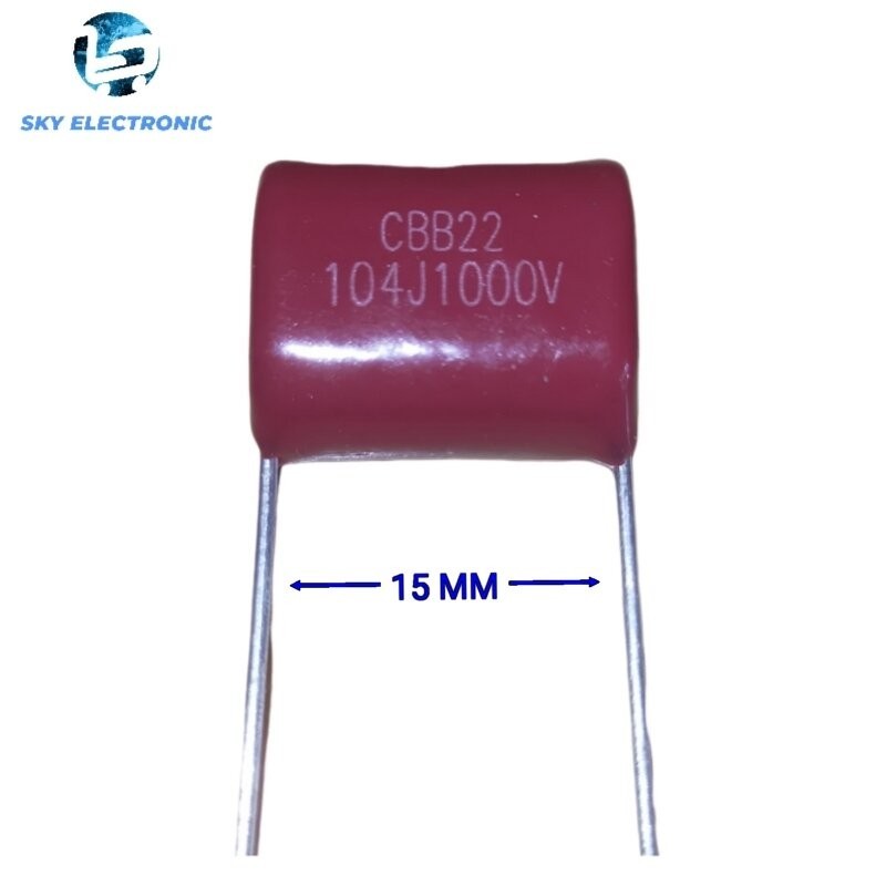CBB22 1000V 104J P15MM CBB Metallized Polypropylene Film Capacitor ...
