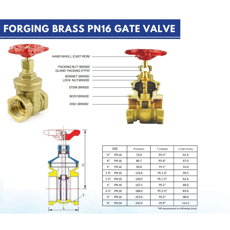 CITY PN16 FORGING BRASS GATE VALVE BUATAN MALAYSIA | Shopee Malaysia